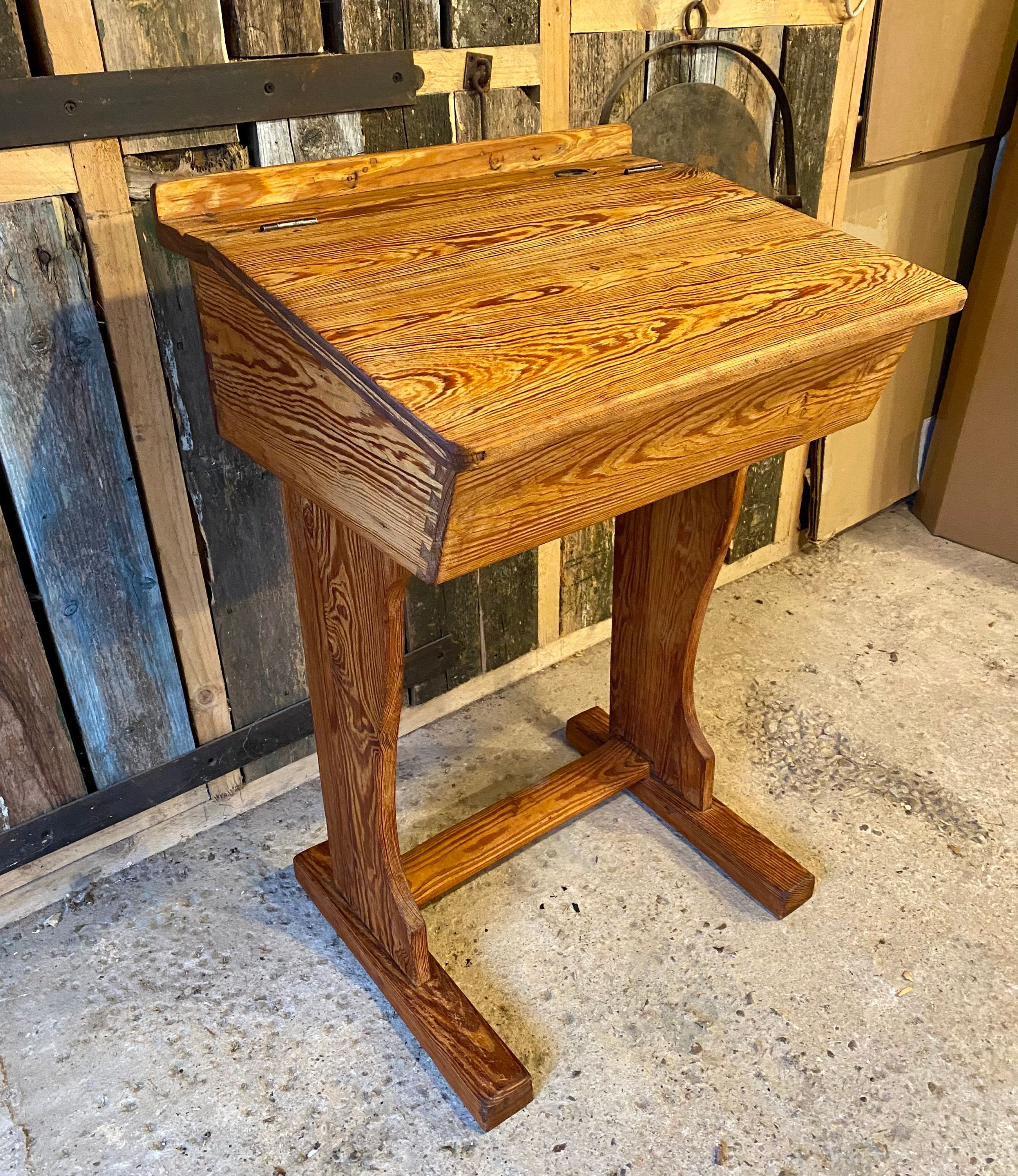 Victorian School Desk - Pitch Pine - Etsy UK