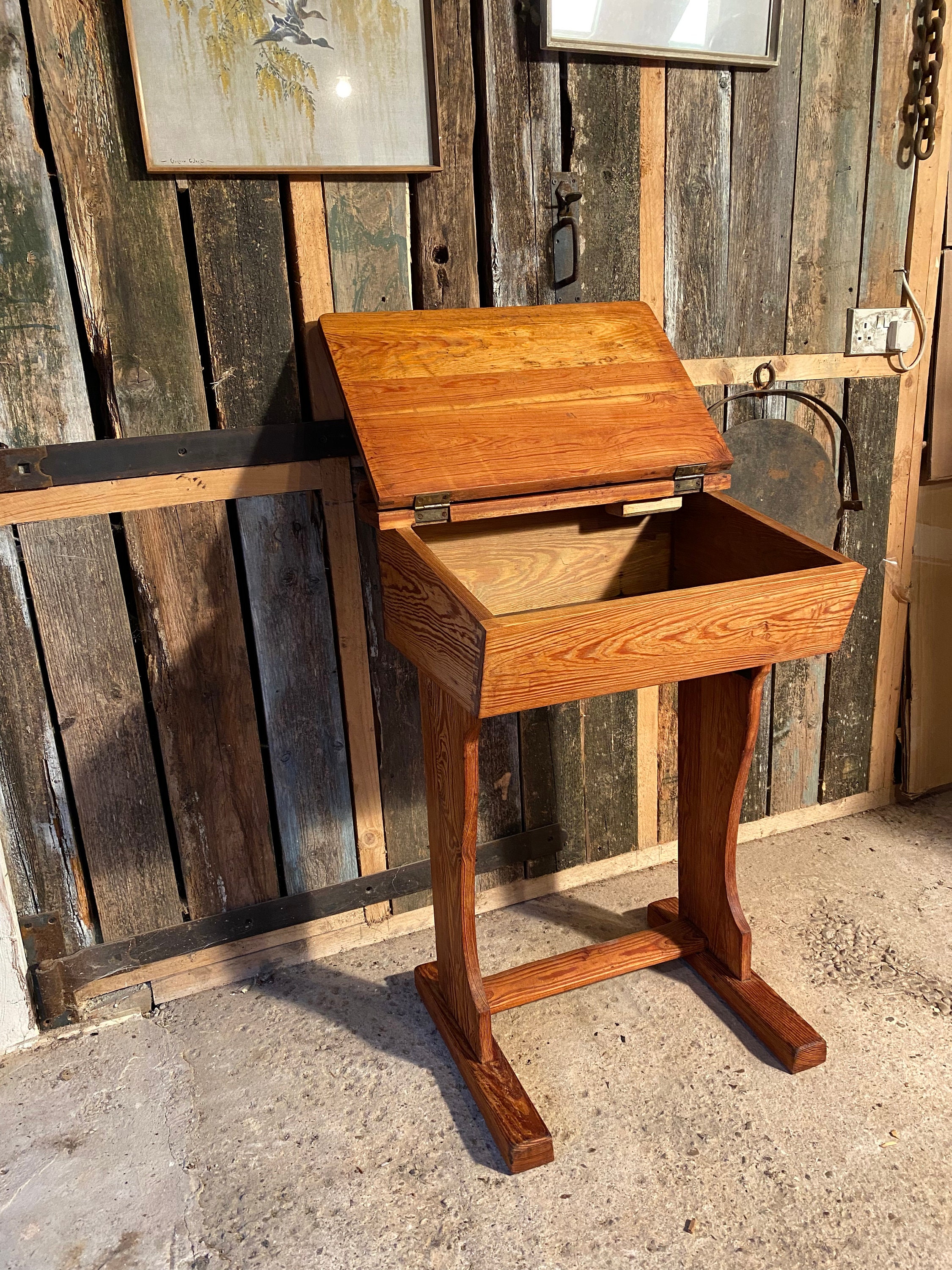 Victorian School Desk - Pitch Pine - Etsy UK