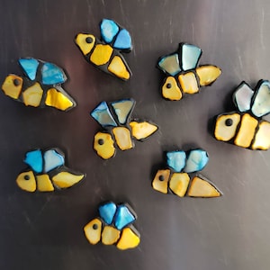 Mosaic Bee Magnets, Cute Bee Fridge Magnets, Unique Locker Magnets ...