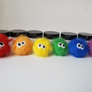 Needle Felted Poof Monsters, Monster in a Jar, Rainbow Monsters ...