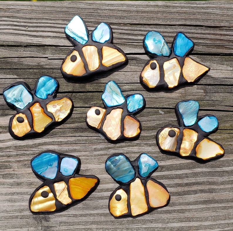 Mosaic Bee Magnets, Cute Bee Fridge Magnets, Unique Locker Magnets ...