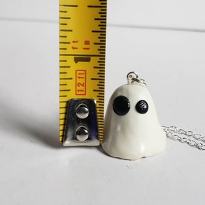 Polymer Clay Ghost Necklace, Cute Tiny Ghost Jewelry, Mini Spooky ...