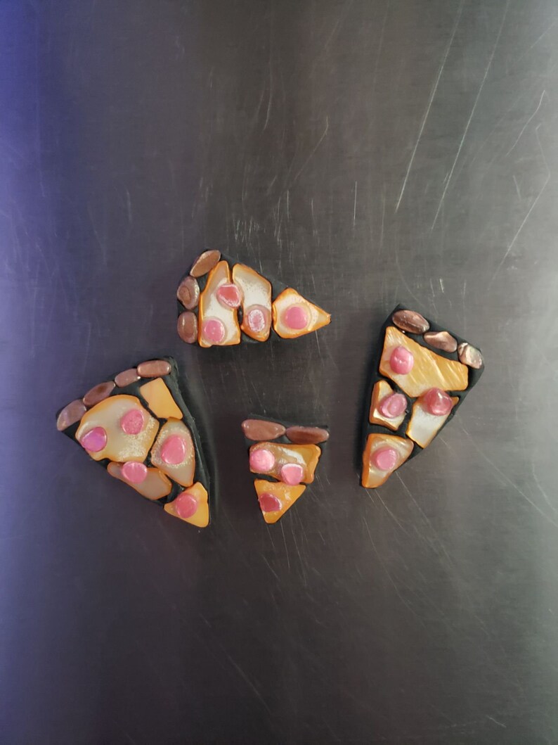 Mosaic Pizza Magnet Pepperoni Pizza Fridge Magnet Unique - Etsy