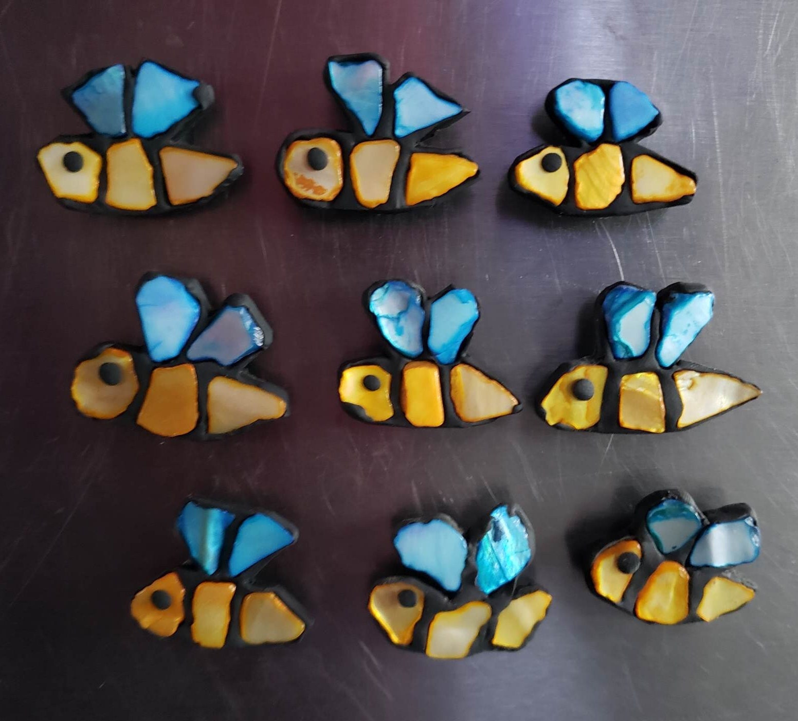 Mosaic Bee Magnets Cute Bee Fridge Magnets Unique Locker - Etsy