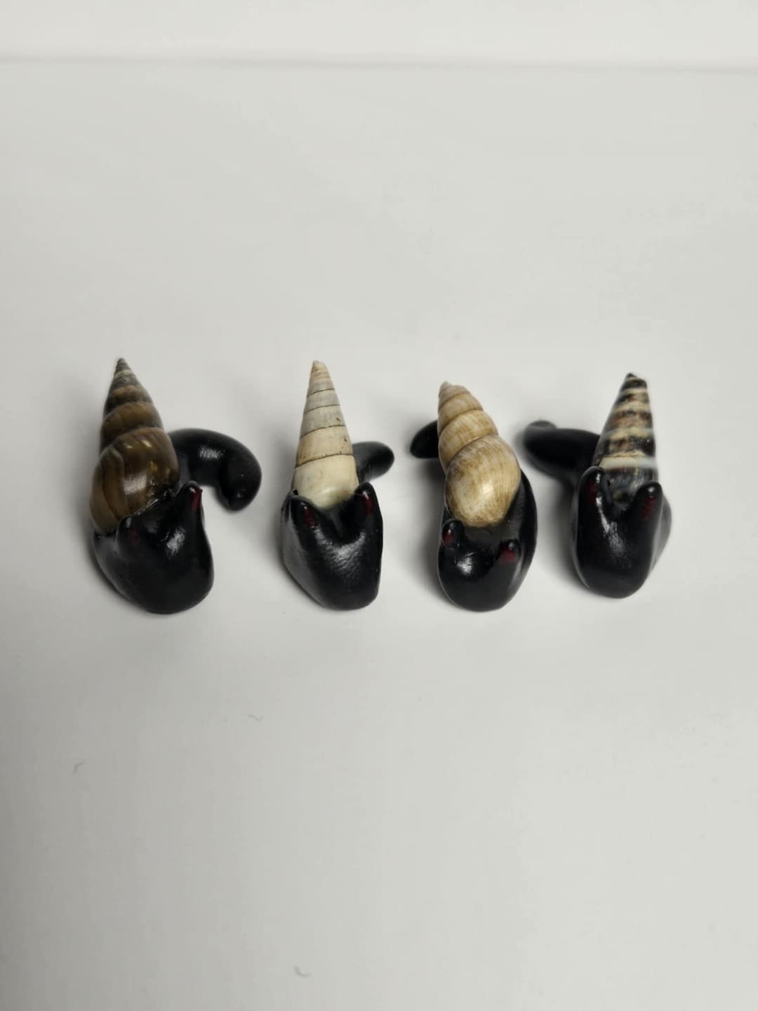 Tiny Gothic Polymer Clay Snail Figurine With Real Shell - Etsy