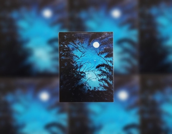 Blue spooky Moon Sticker Full Moon Sticker Witchy gift | Etsy
