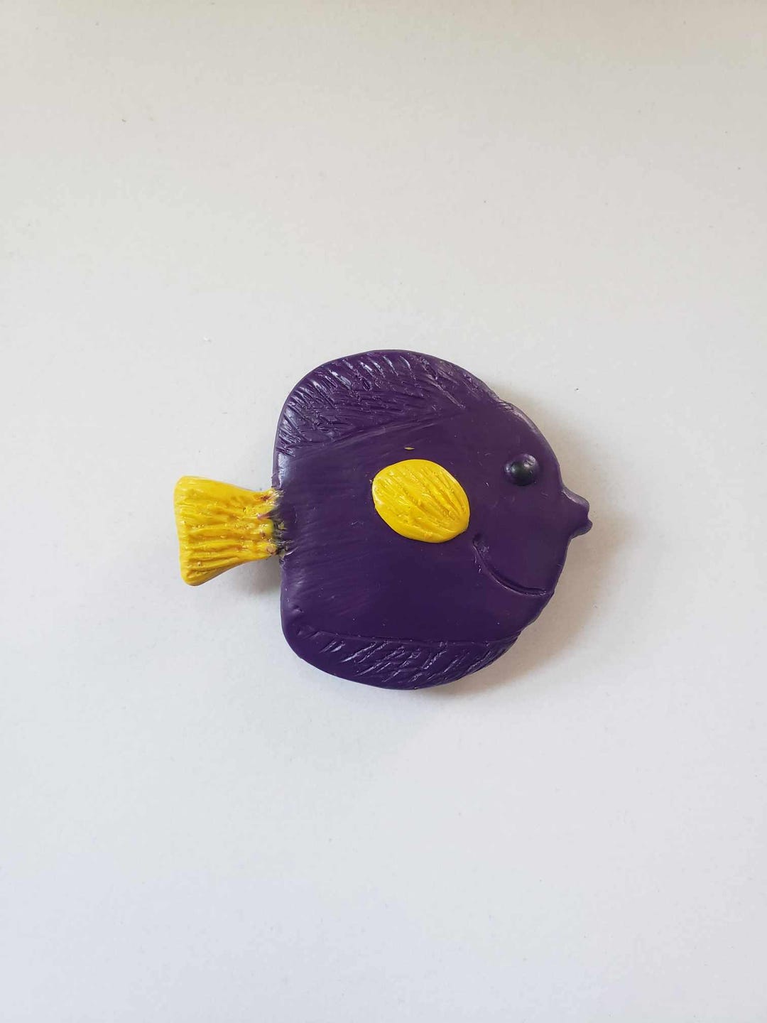 2.5" Purple Tang Magnet, Polymer Clay Fish Refrigerator Magnet ...