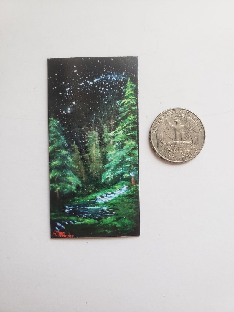 Starry Night With Woods and Stream Magnet, Bob Ross Style Nature Art ...