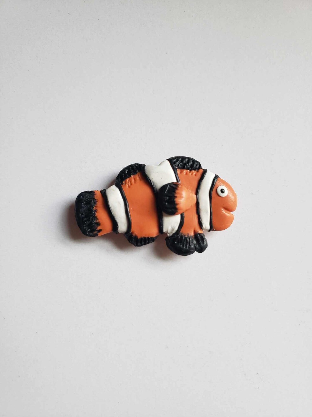 2" Clownfish Magnet, Polymer Clay Fish Refrigerator Magnet, Saltwater ...