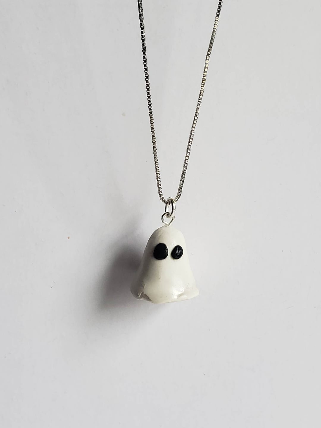 Polymer Clay Ghost Necklace, Cute Tiny Ghost Jewelry, Mini Spooky ...