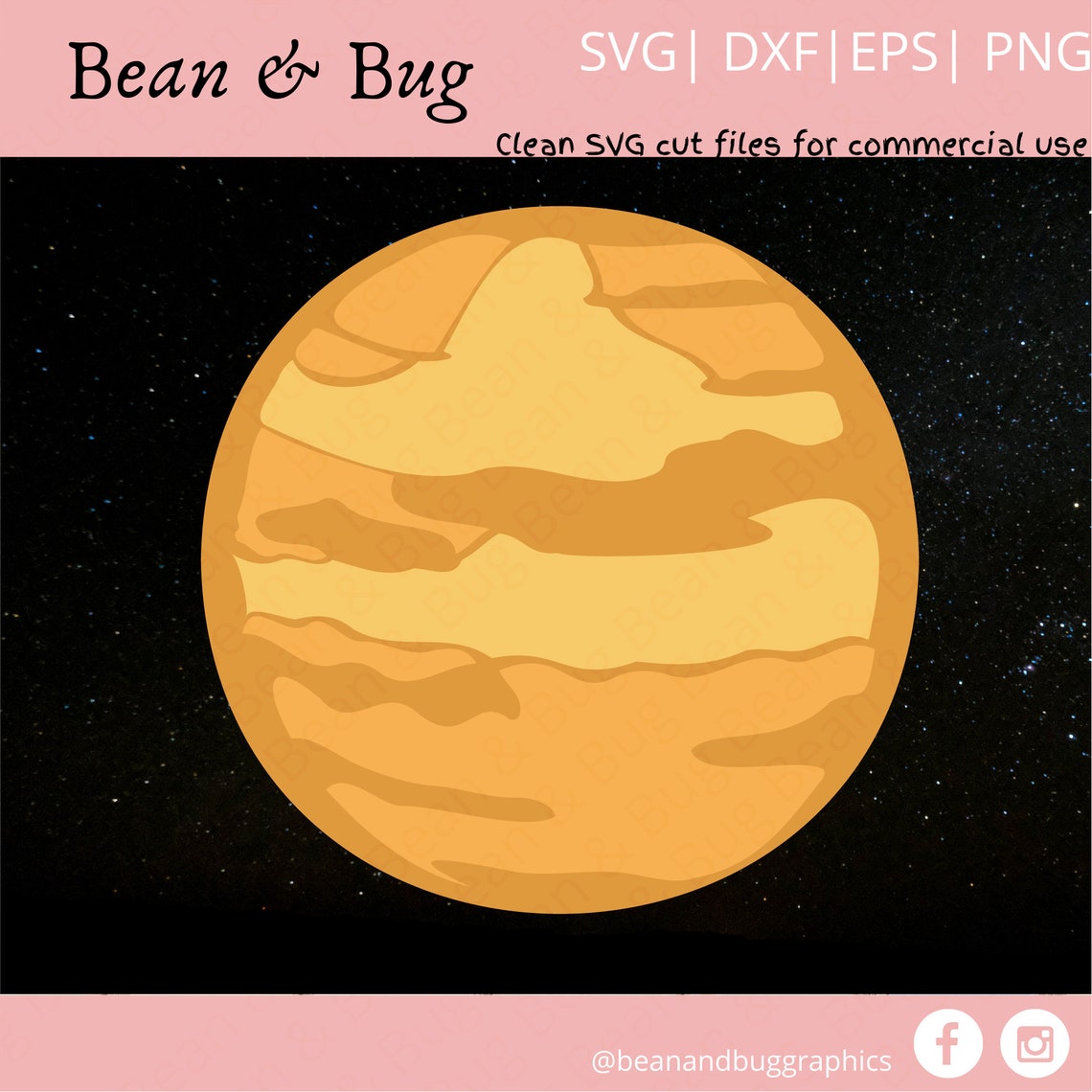 Venus SVG - Planets SVG - Solar System SVG - Space Cut File - Space ...