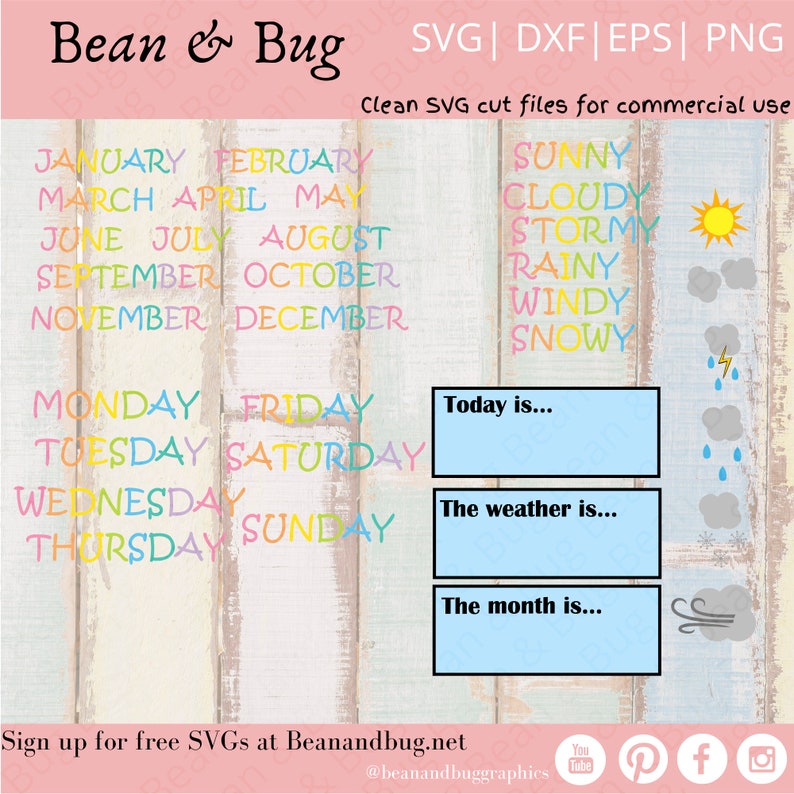 Classroom Focus Board SVG - Back to School - Weather - Days of the Week ...