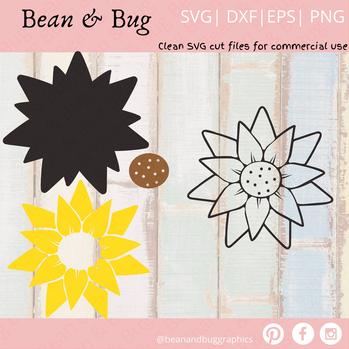 Sunflower SVG -summer SVG - Sunflower Silhouette - Flower Clip Art ...