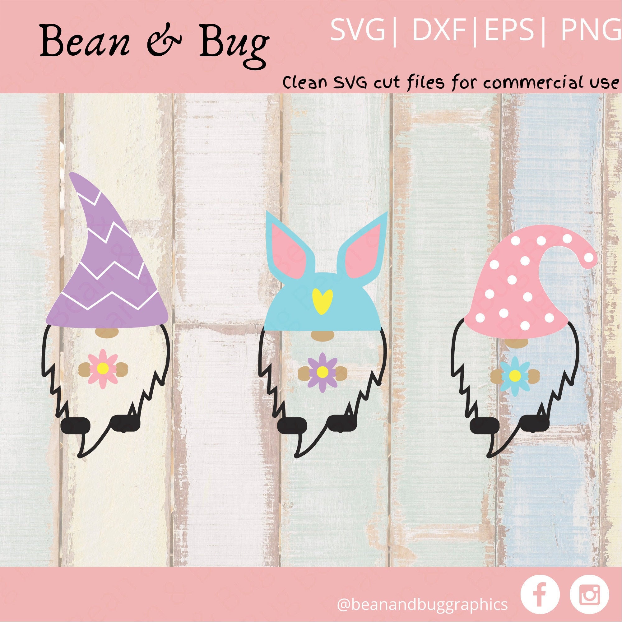 Easter Gnomes SVG Bunny Gnome SVG Spring Gnome SVG Easter Gnome Gnome ...