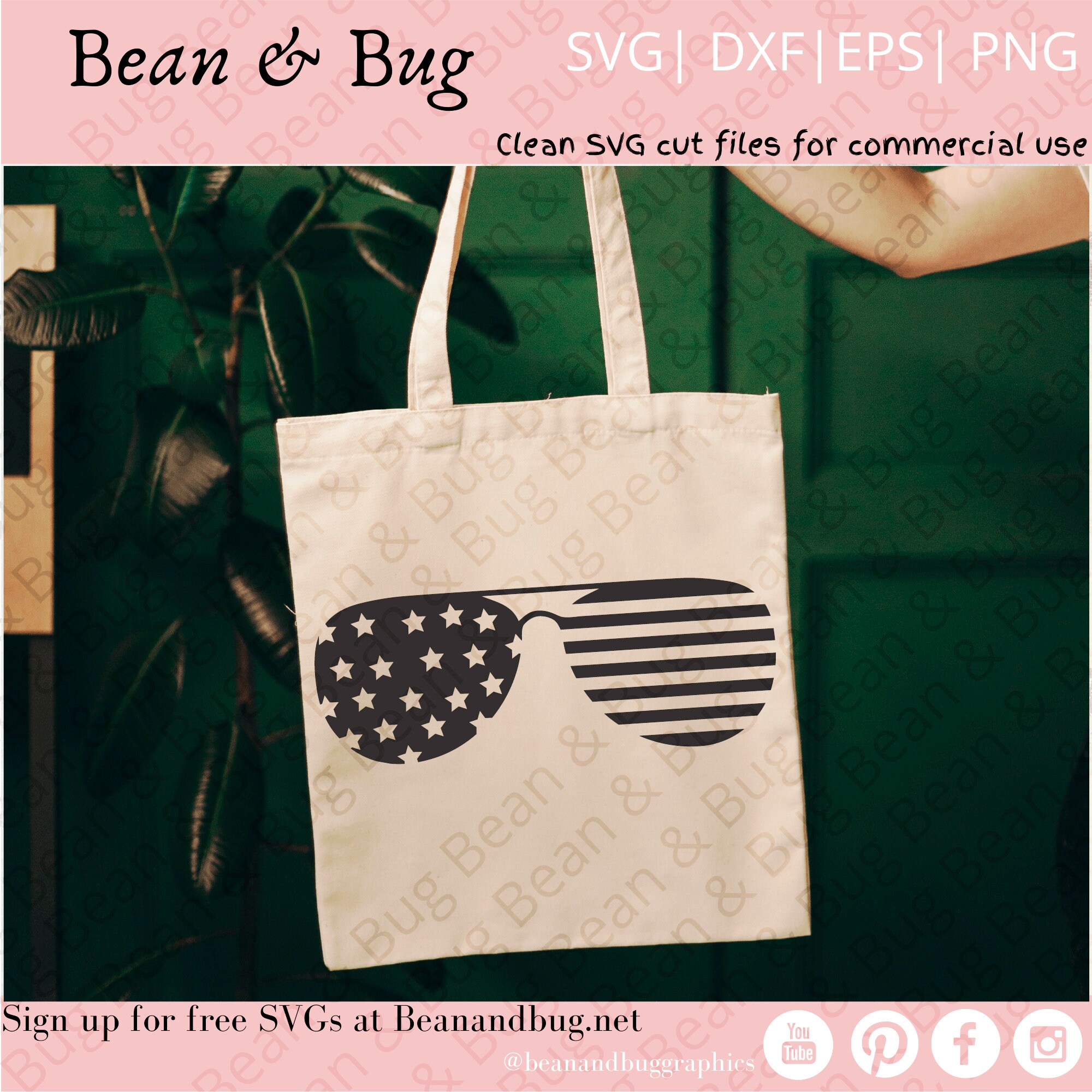 American Flag Aviators Sunglasses Bundle SVG 4th of July SVG Summer Cut ...