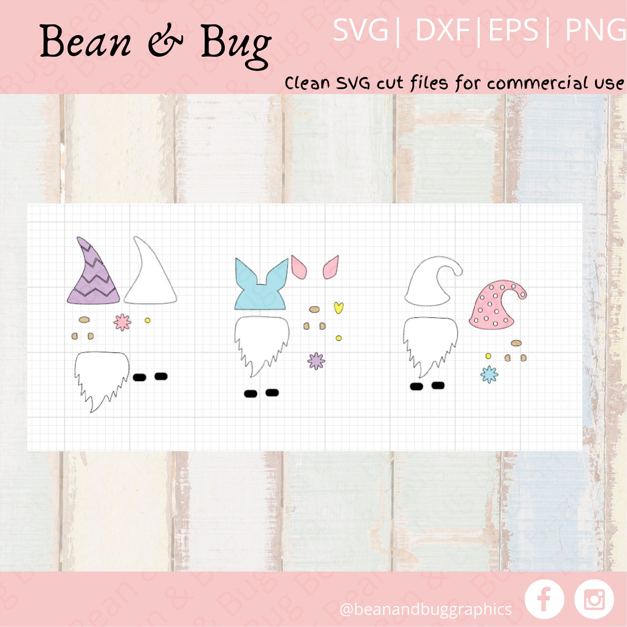 Easter Gnomes SVG Bunny Gnome SVG Spring Gnome SVG - Etsy