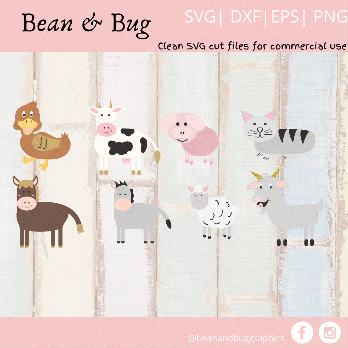 Farm Animals Bundle SVG Farm Animals Activity Cat Cow - Etsy