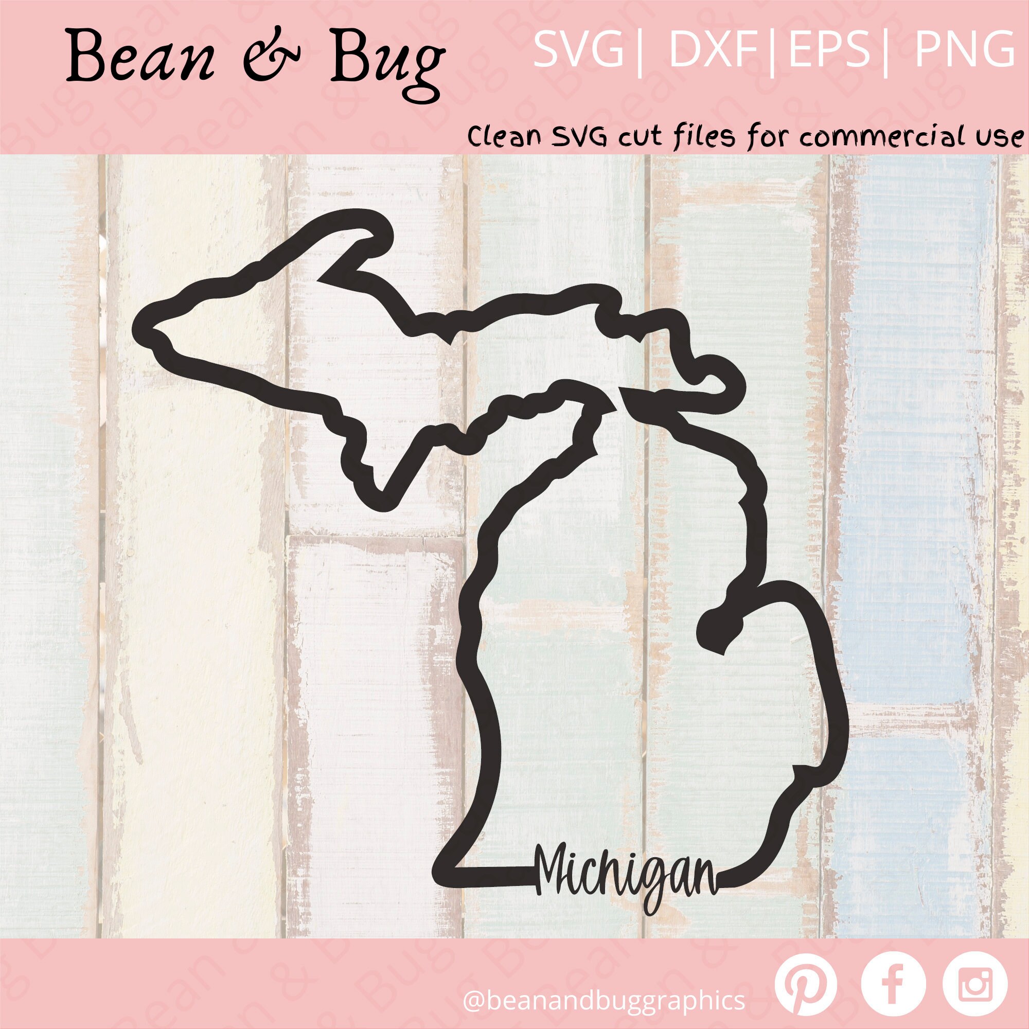 Michigan SVG State Art Wood Sign Svg MI Svg Michigan Outline Home Decor ...