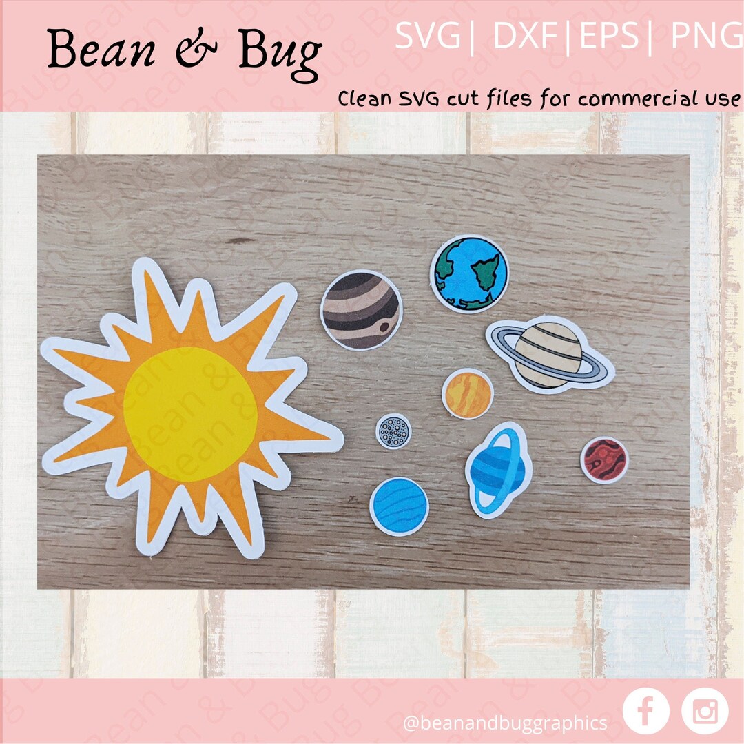 Solar System Stickers SVG - Space Bundle - Planets SVG - Space Activity ...