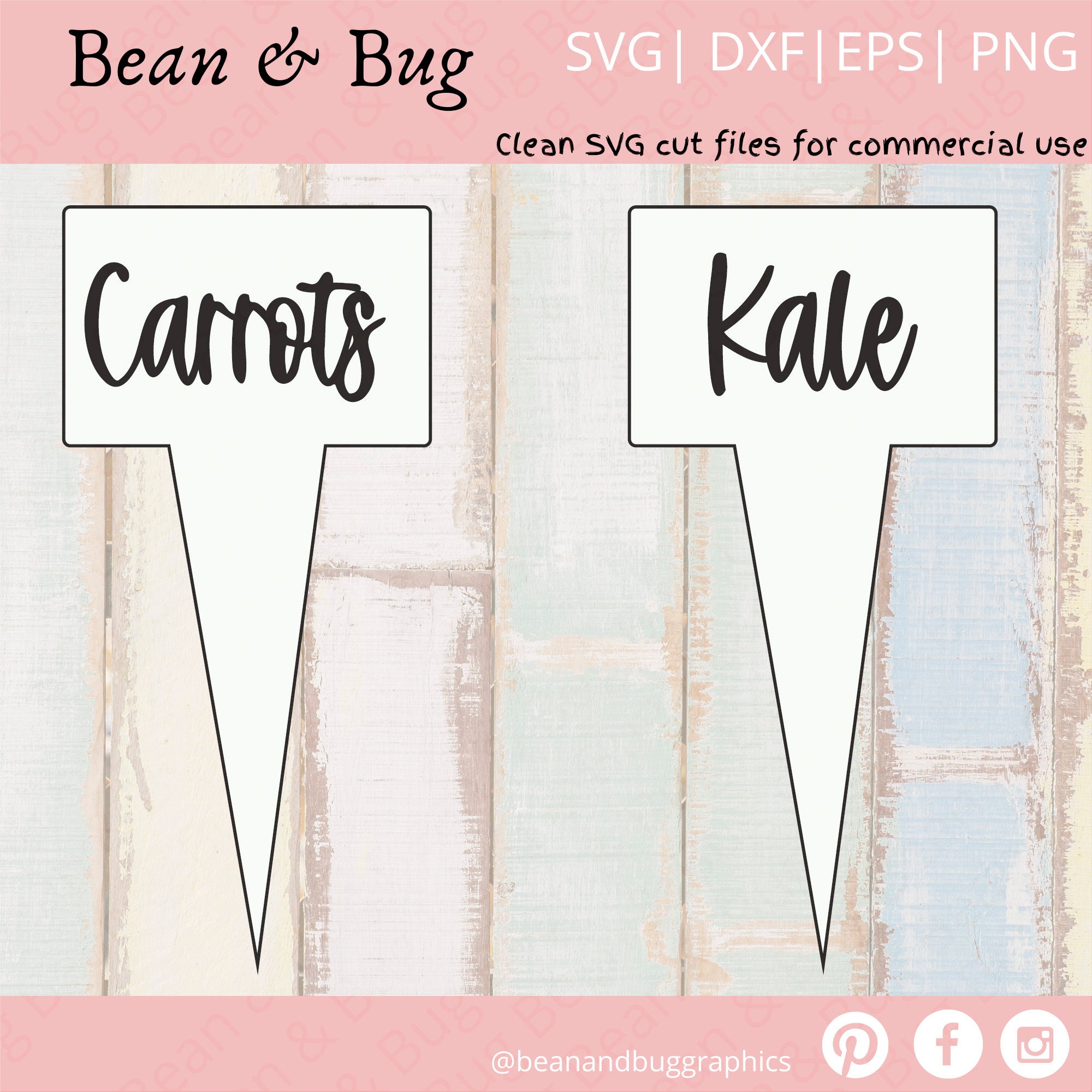 Garden Labels SVG -planter Labels Clip Art - Herb Garden - Vegetable ...