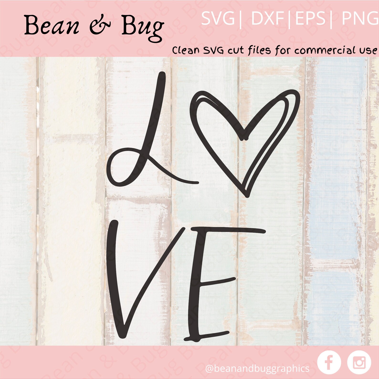 Love Sign SVG Wood Sign Svg Hand Drawn SVG Home Decor Cut File Cut File ...