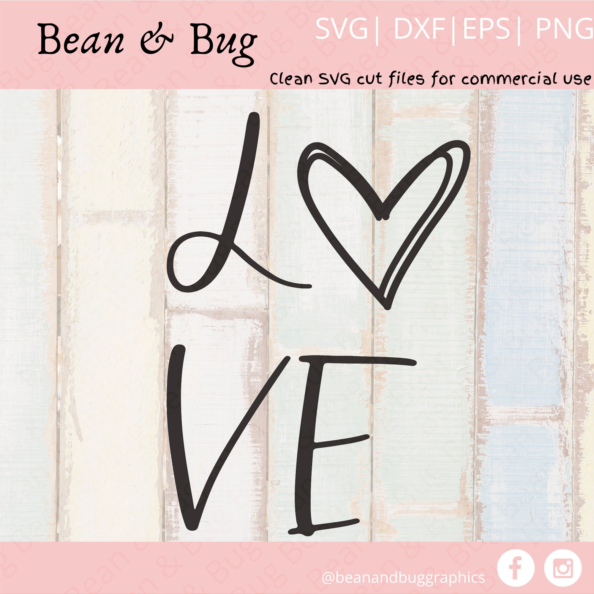 Love Sign SVG Wood Sign Svg Hand Drawn SVG Home Decor Cut File Cut File ...