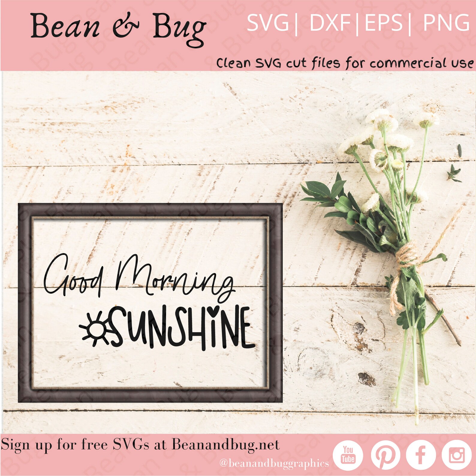 Good Morning Sunshine SVG - Spring Sun - Cut File for Cricut - Heart ...