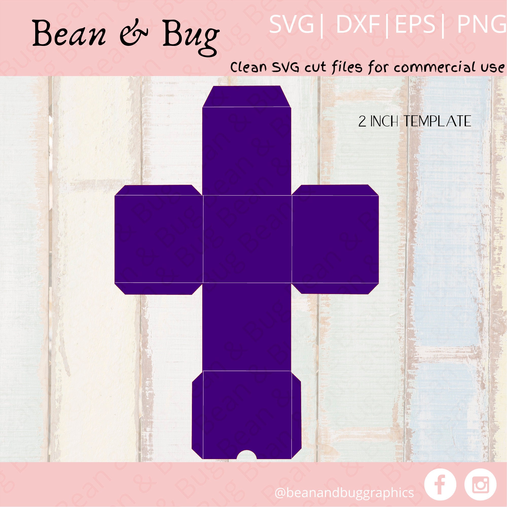 Box Template Svg - 2 Inch Box Template Svg - Box Svg - Box Cut File ...