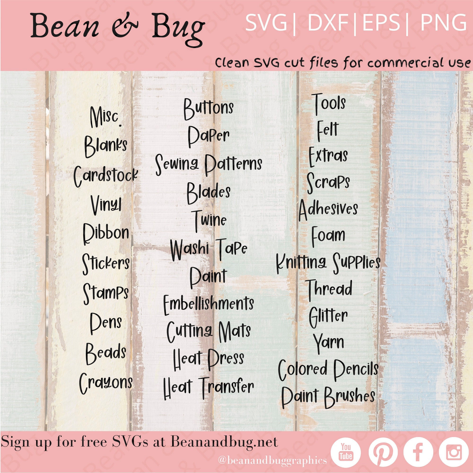 Craft Room Label SVG - Spring Cleaning - Crafty Deor - Art Supply ...