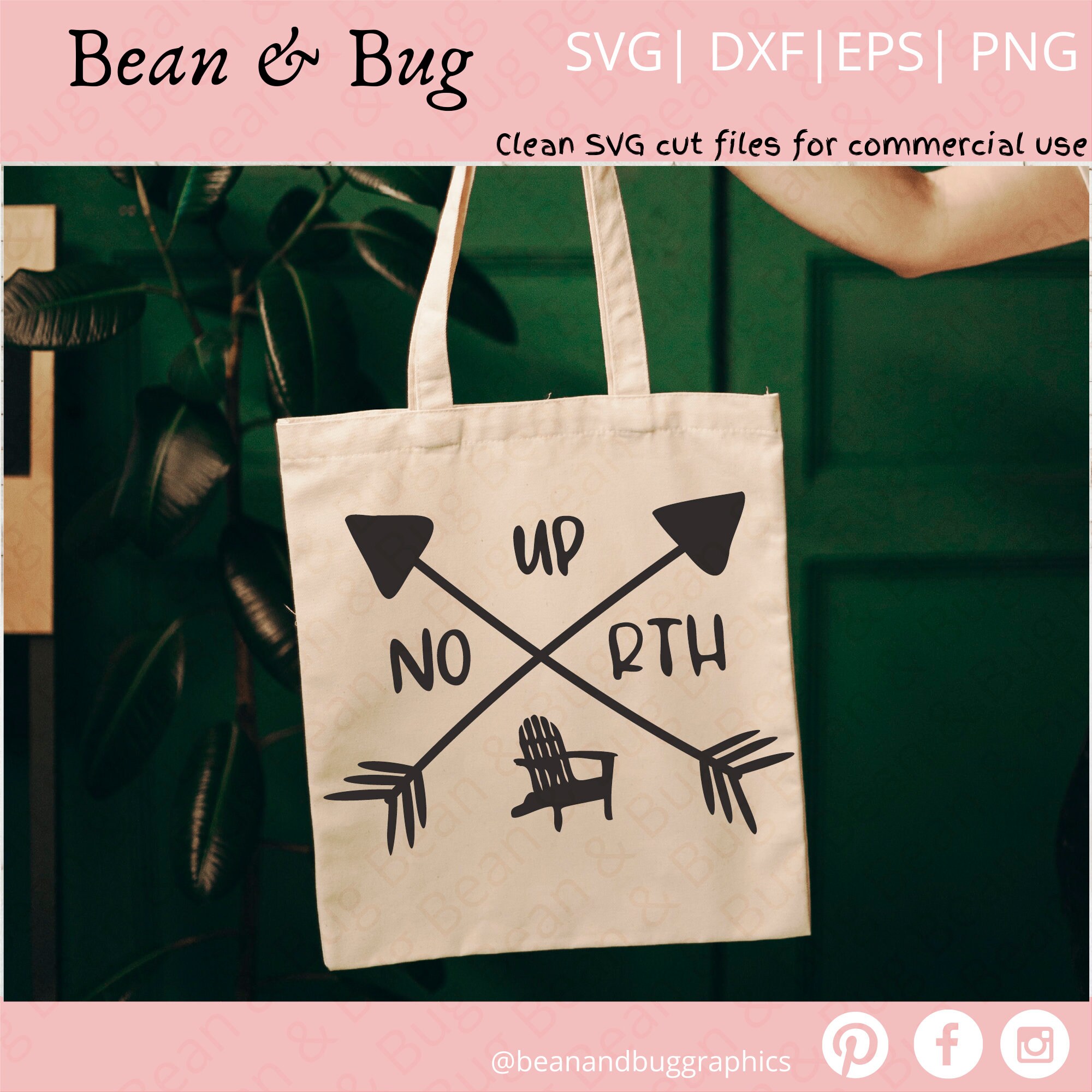 Up North SVG Adirondack Chair Design Cabin Arrow Clip Art Summer Cut ...