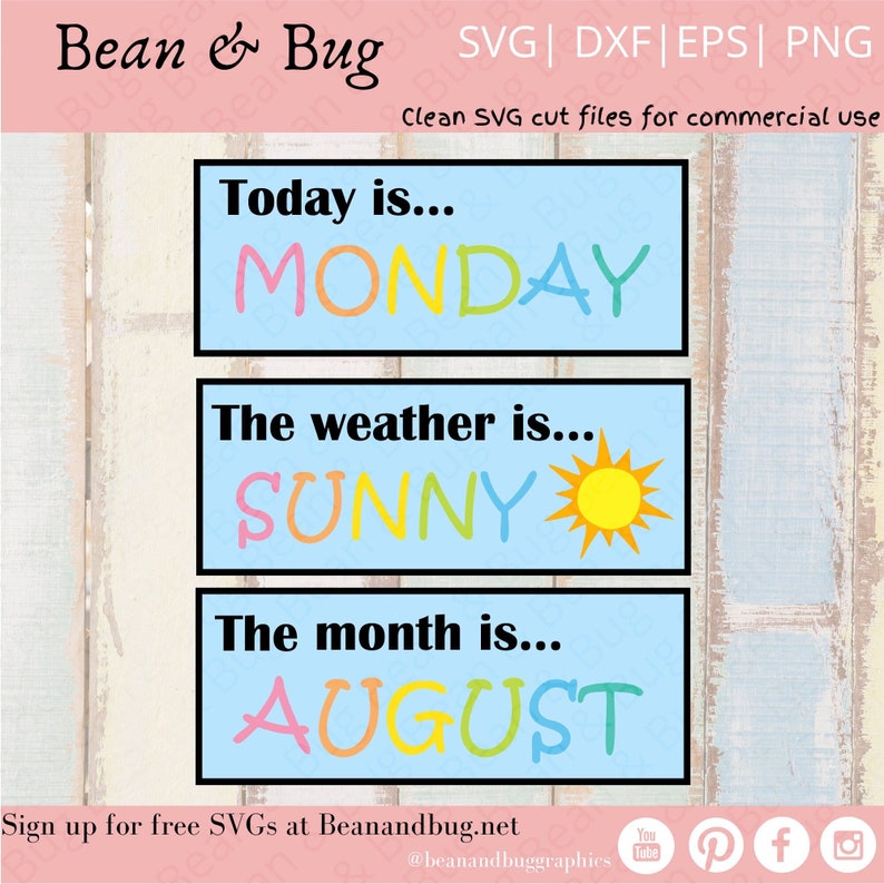 Classroom Focus Board SVG - Back to School - Weather - Days of the Week ...