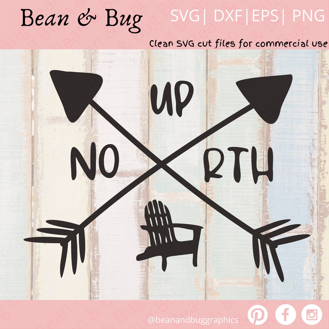 Up North SVG - Adirondack Chair Design - Cabin Arrow Clip Art - Summer ...