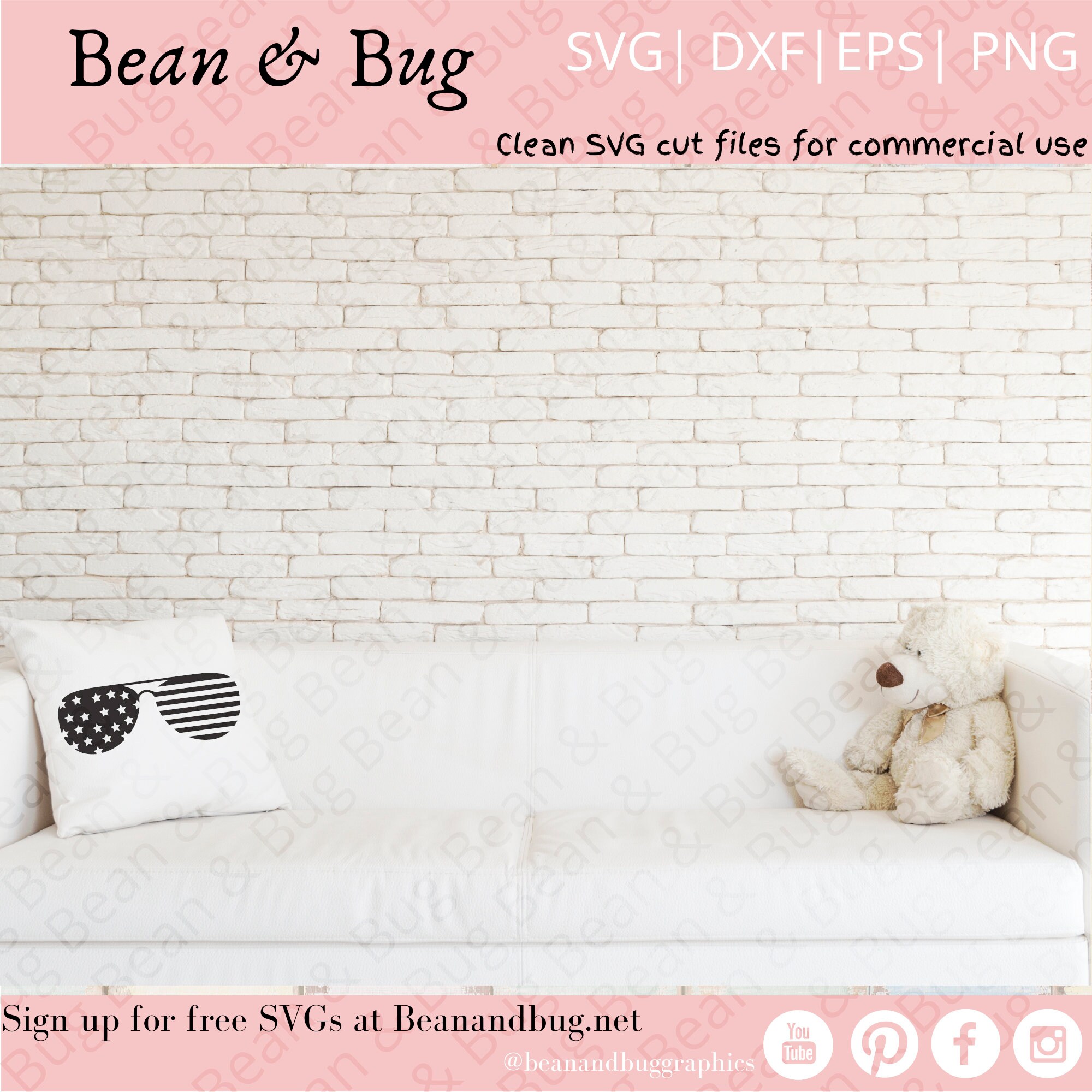 American Flag Aviators Sunglasses Bundle SVG 4th of July SVG Summer Cut ...