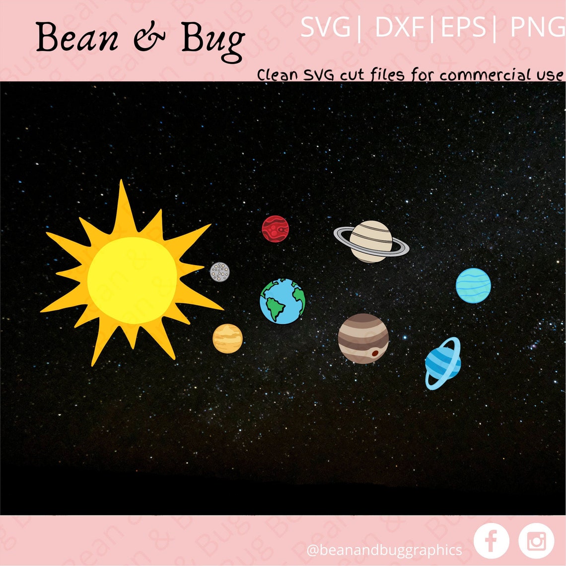 Solar System SVG Space Bundle Planets SVG Space Activity - Etsy
