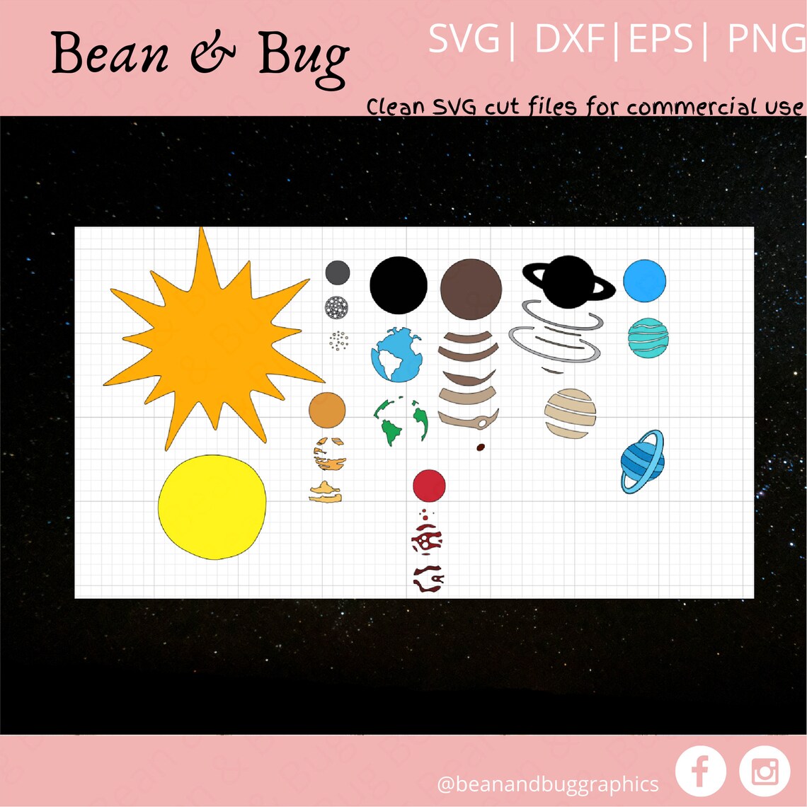 Solar System SVG Space Bundle Planets SVG Space Activity - Etsy