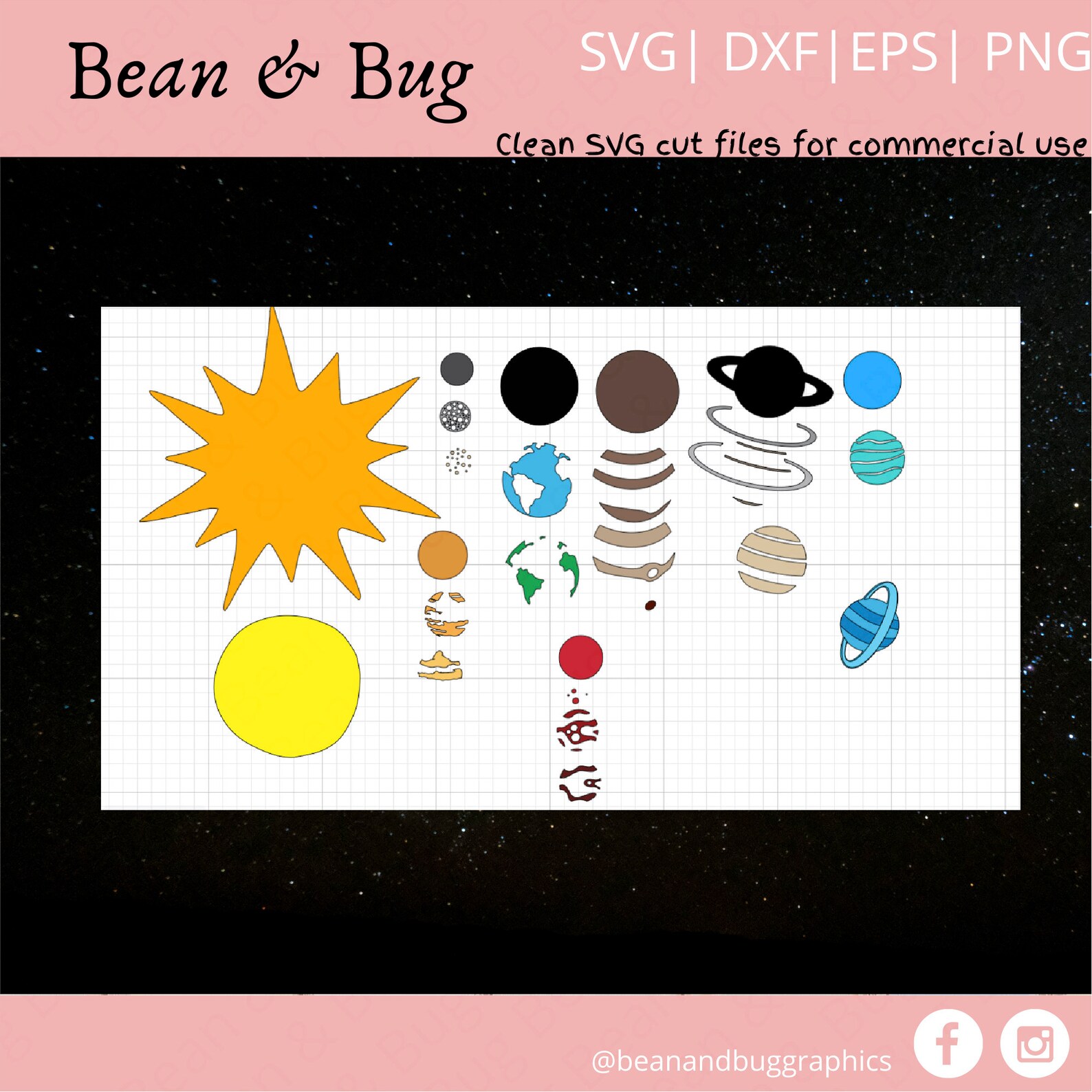 Solar System SVG - Space Bundle - Planets SVG - Space Activity for Kids ...