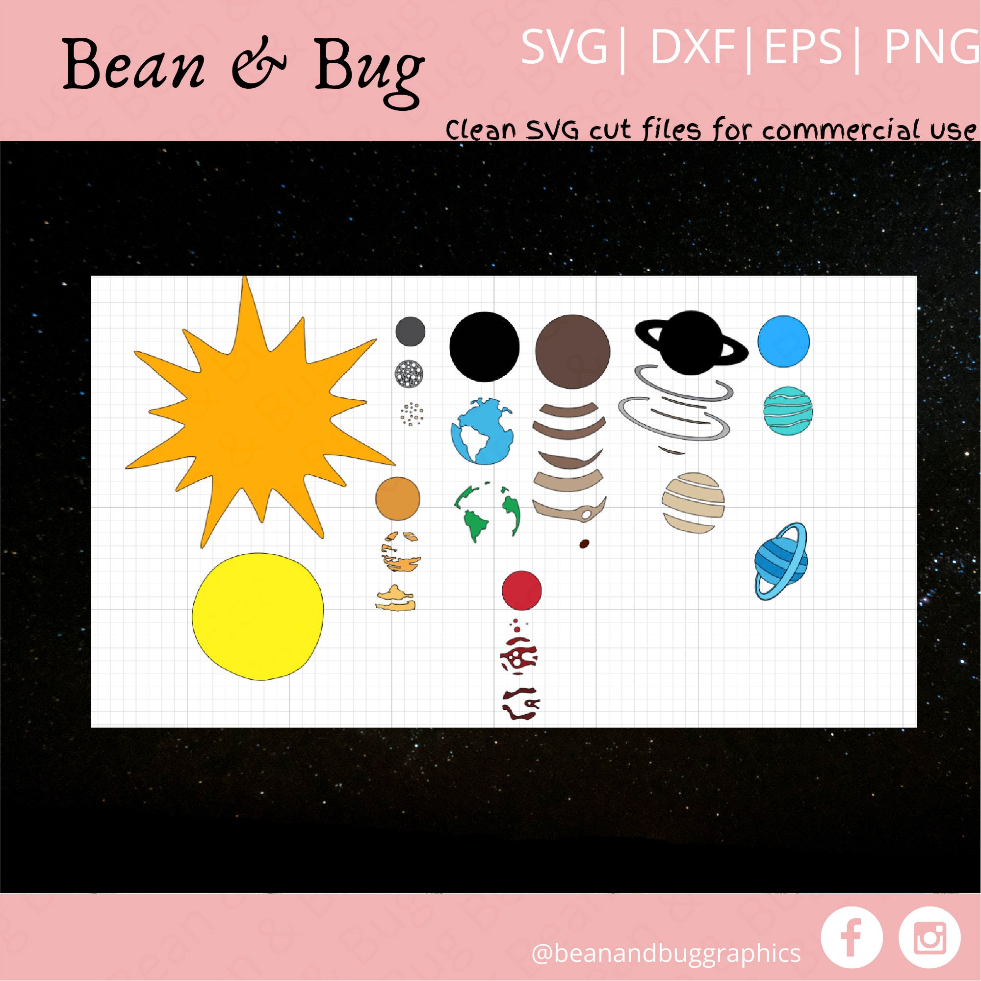 Solar System SVG - Space Bundle - Planets SVG - Space Activity for Kids ...