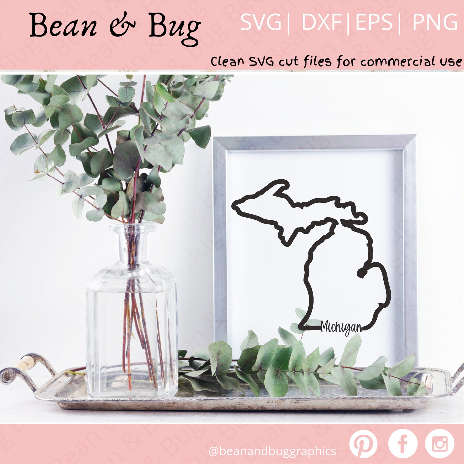 Michigan SVG State Art Wood Sign Svg MI Svg Michigan Outline Home Decor ...