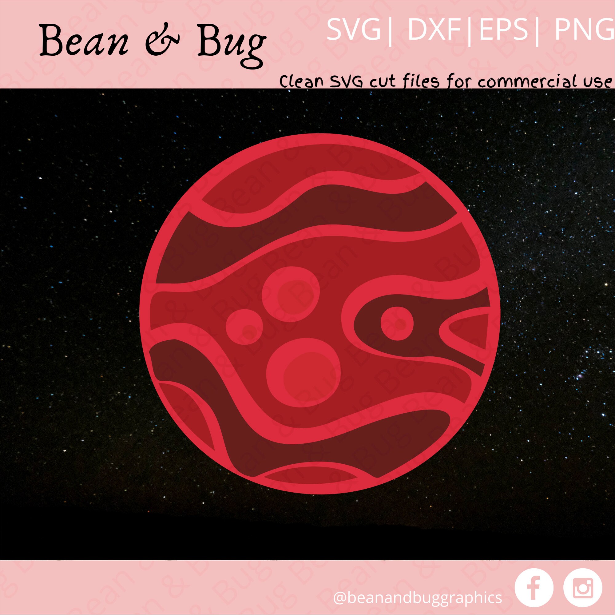 Mars SVG - Planets SVG - Solar System SVG - Space Cut File - Space ...