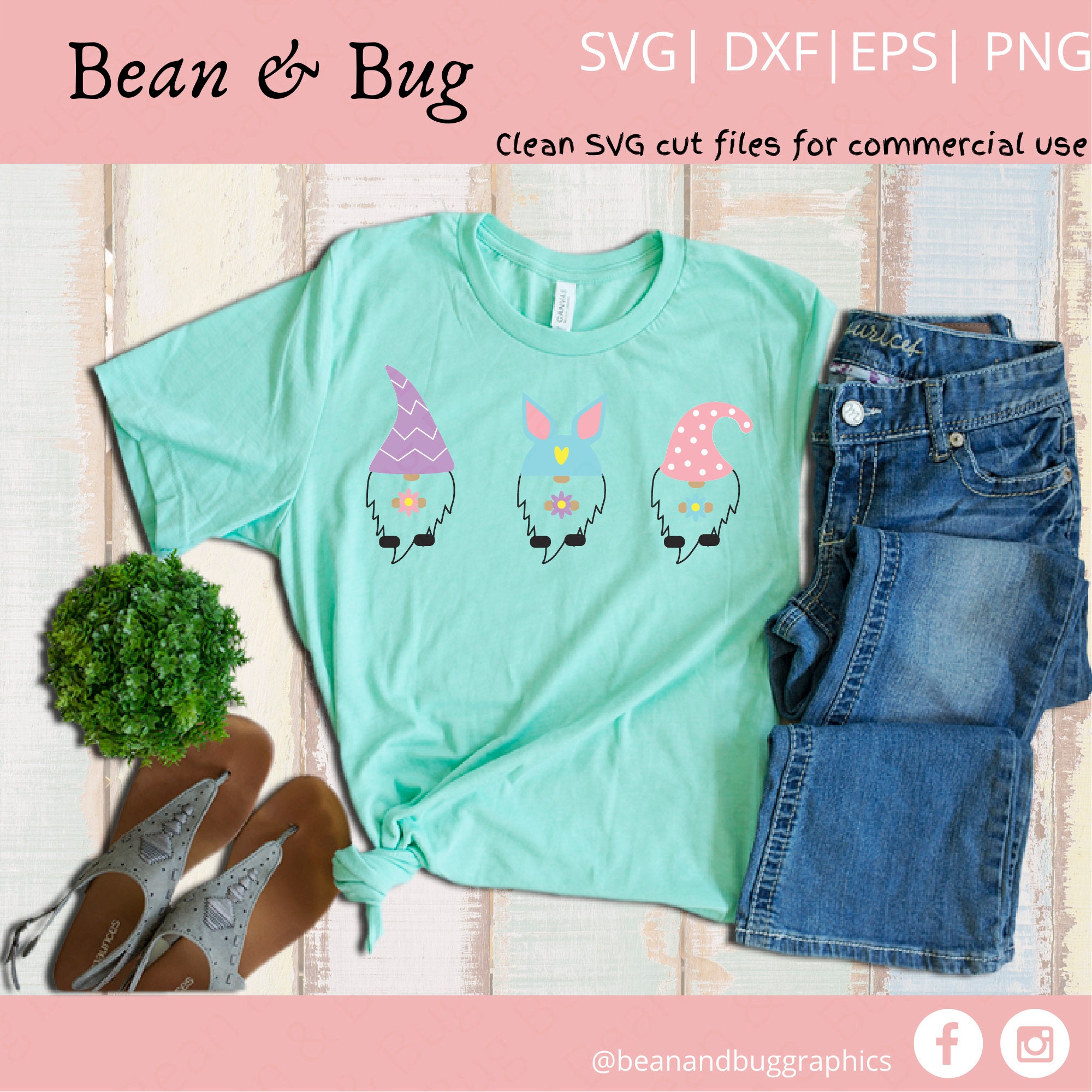 Easter Gnomes SVG Bunny Gnome SVG Spring Gnome SVG Easter Gnome Gnome ...