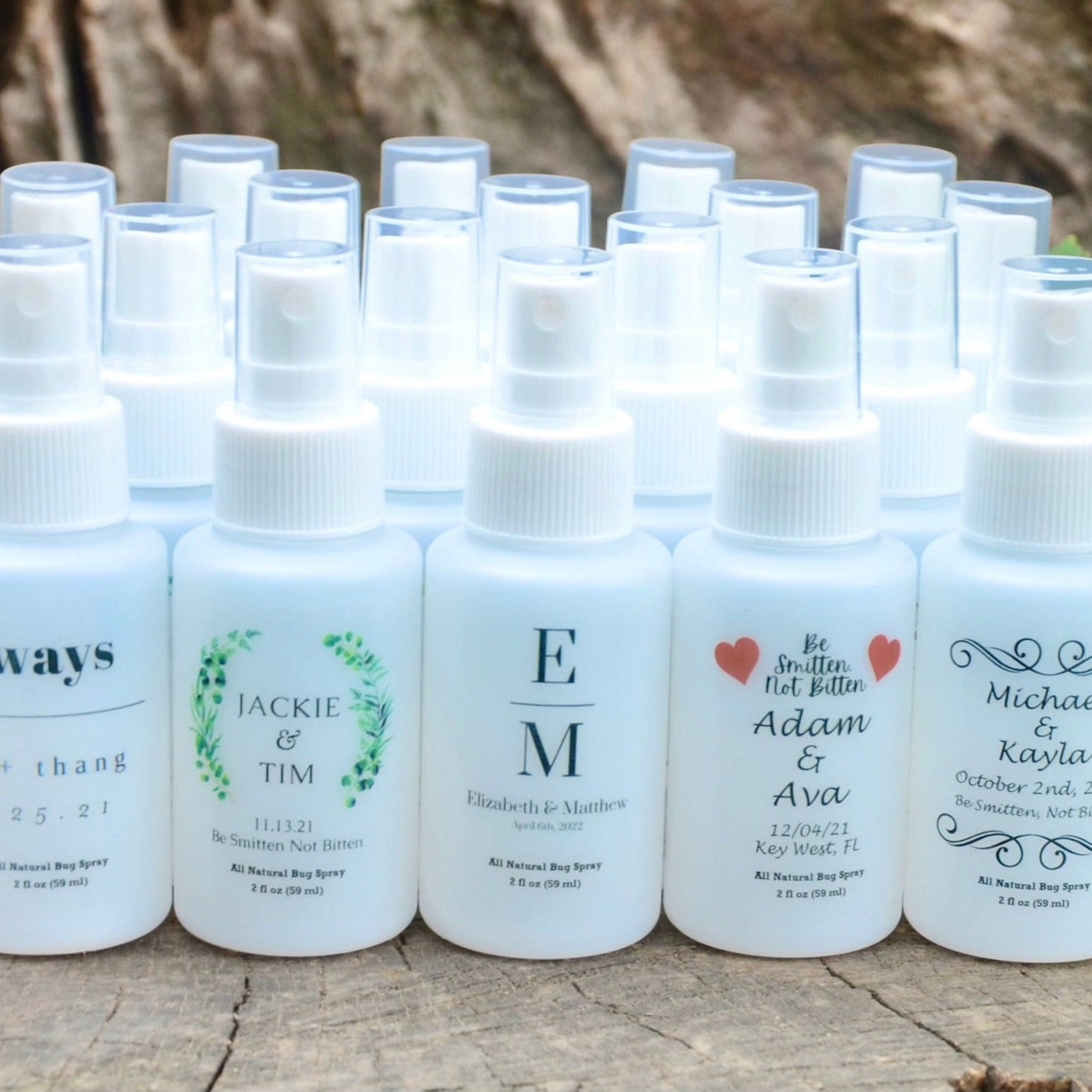 Bulk 50+ Bug Spray Bottles & Labels | Personalized Wedding Guest Gift ...