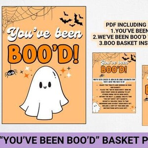 PRINTABLE You've Been Booed! Happy Halloween! Cute Ghost Gift Tag ...