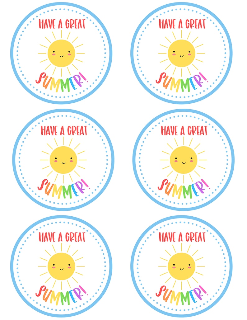 PRINTABLE TAGS Summer, Have a Great Summer, End of School Year Tags ...