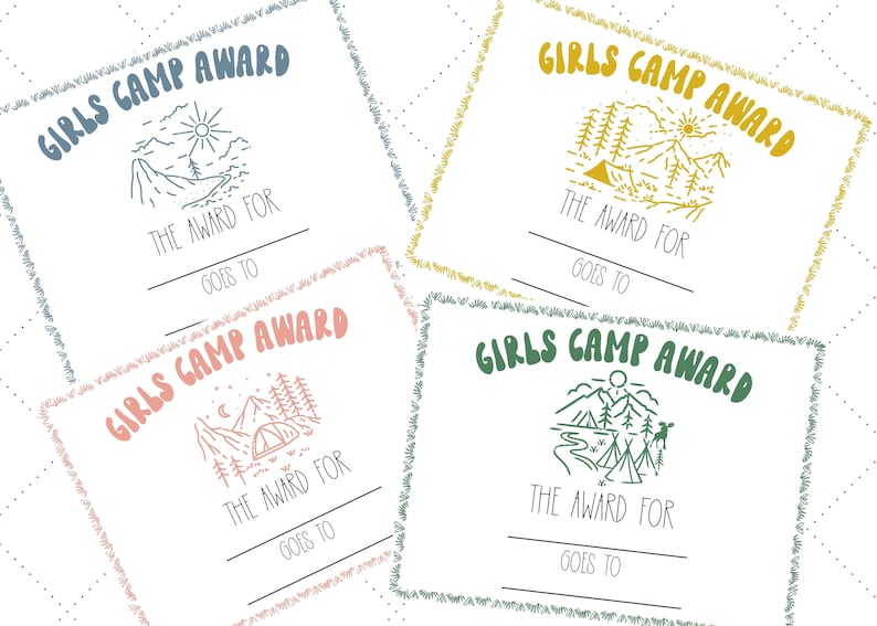 Girls Camp Awards Quick Print Camp Awards Secret Sister - Etsy