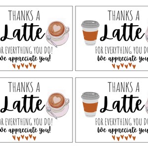 Teacher Appreciation - Thanks a Latte - Coffee Bar Decor - Custom ...