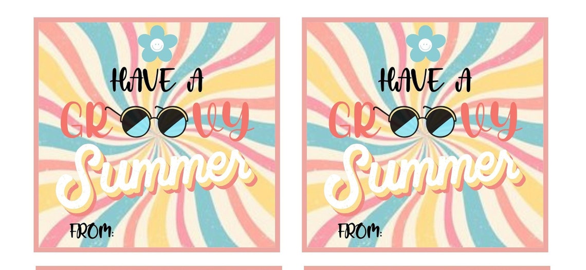 Groovy Summer Gift Tags, End of School Year (digital Download) - Etsy