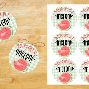 One in a Melon Teacher Appreciation Gift Tags - Watermelon Party Favor ...