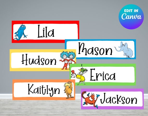 Etiquetas Imprimibles Del Dr Seuss Etiquetas Pegatinas Stickers