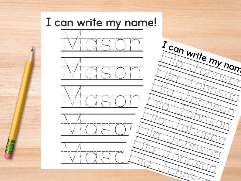 Custom Name Writing Practice Name Handwriting Practice - Etsy