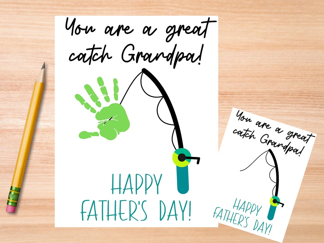 Father's Day Craft | Fathers Day Handprint Art| Fishing Grandpa| Kids ...
